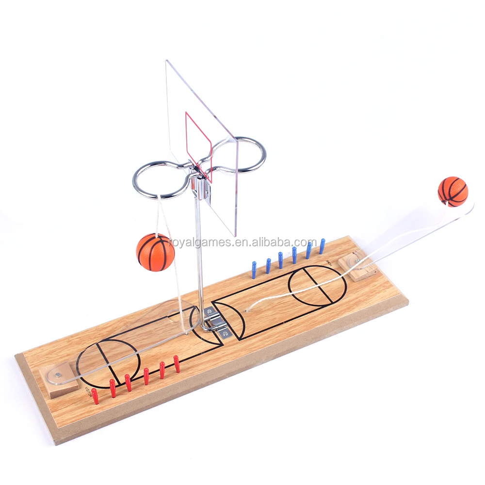 2 Player Wooden Mini Desktop Basketball Game - Fun & Portability