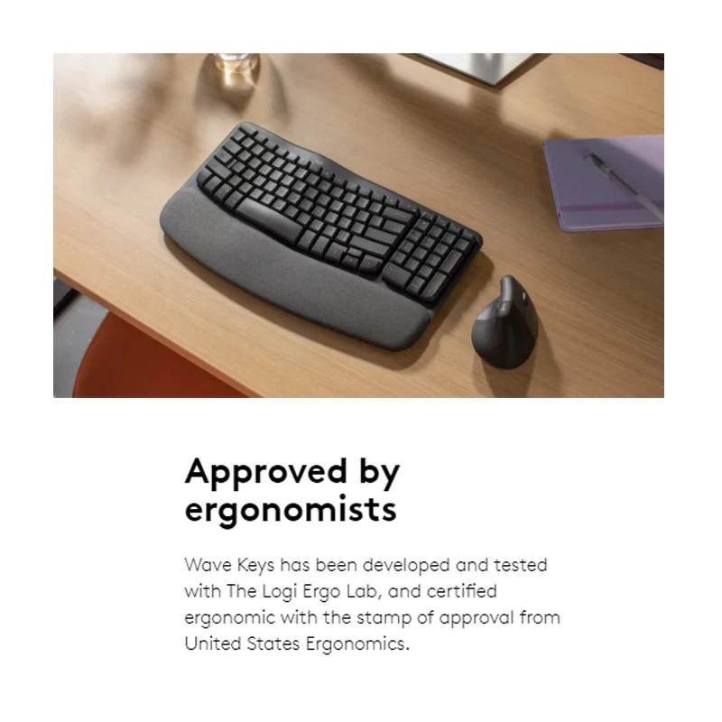 Original Logitech Wave Keys Keyboard Dual Mode Backlight Rechargeable ...