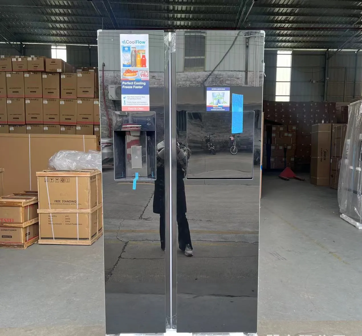 606L Portable Double Door Ice-Making Refrigerator for Home & Hotel