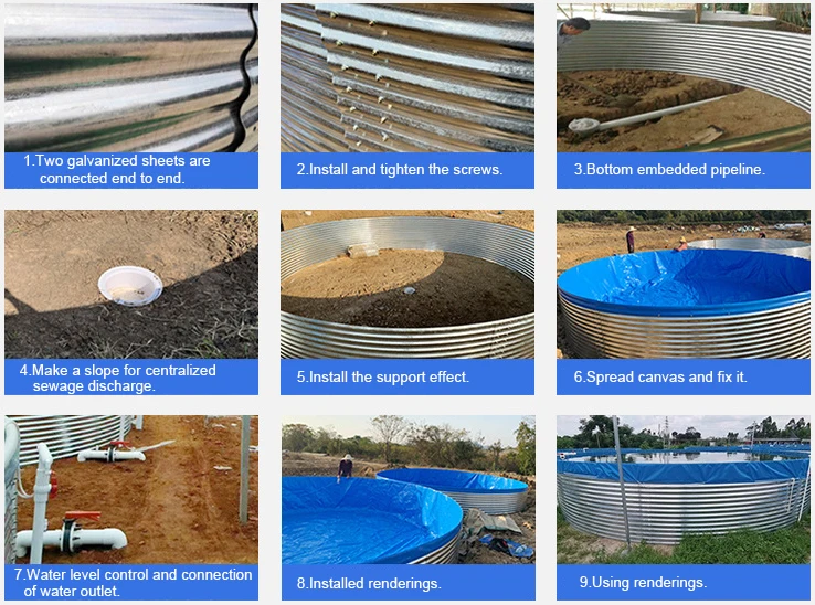 Galvanized Sheet Fish Tank Farming Fish Equipment Customized ...