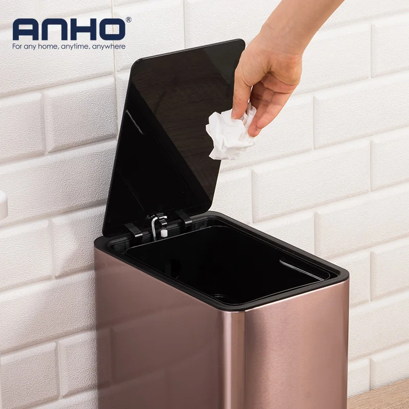 10L Rectangular Kitchen Waste Bin With Thin Lid Household Hotel ...