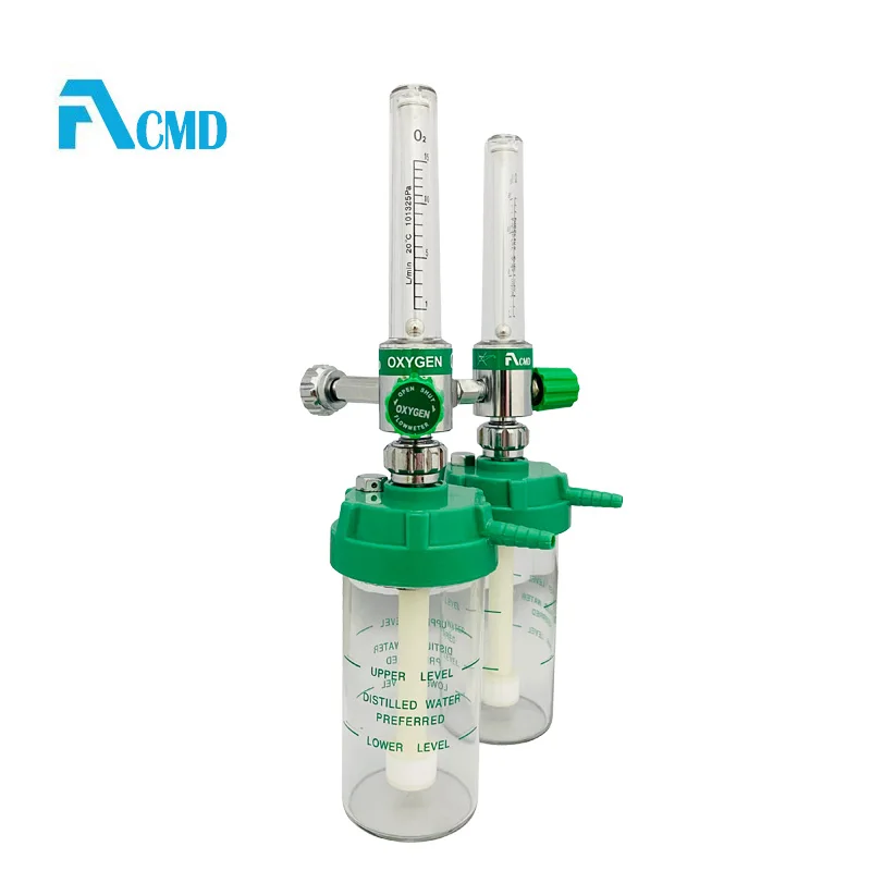 Double Oxygen Flowmeter Dual Medical Gas Flowmeter With Humidifier ...