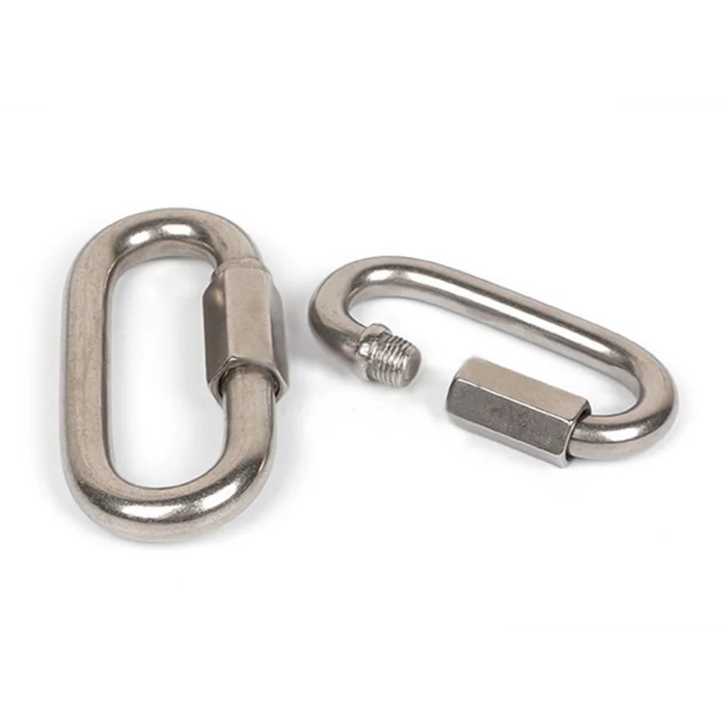 M5 316 Stainless Steel Chain Quick Link - Marine Oval Thread Carabiner