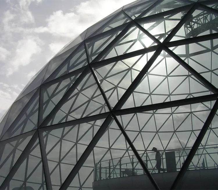 Steel Structure Dome Building Space Frame Tempered Glass