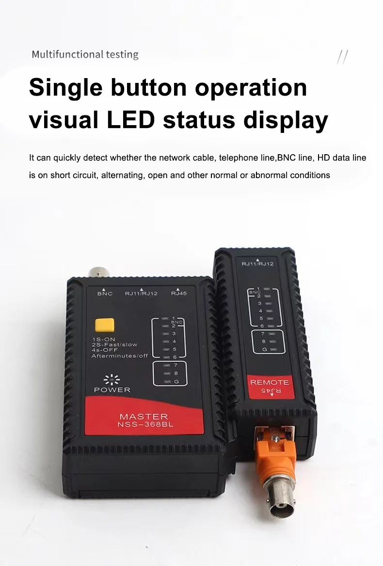 Multifunction Network Cable Tester Gigabit Ethernet Wire Tracker Tester Rj45 Rj11 Bnc Tool Lan