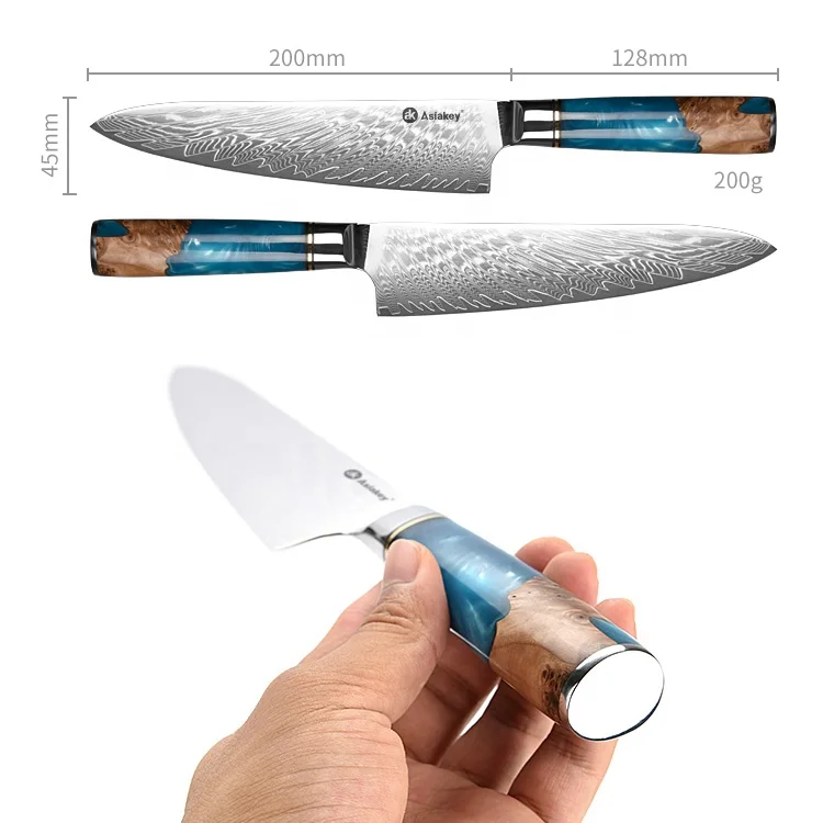 Professional Tiny Wave Blade Pattern G10 Handle Knife Set