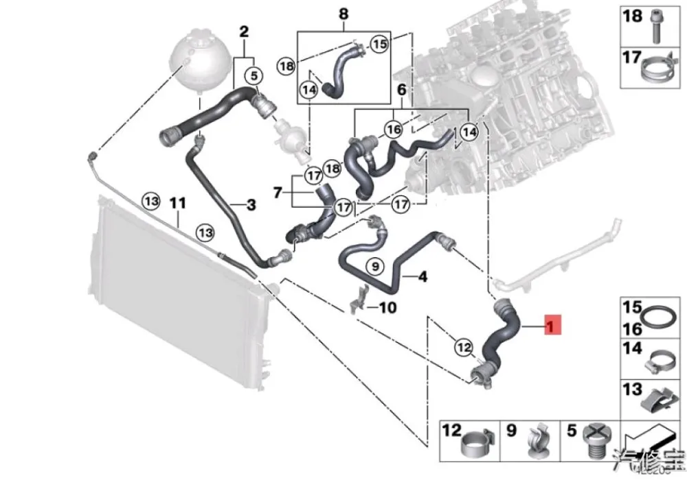 BMW Radiator Cooling Hose - Reliable Performance & Durability