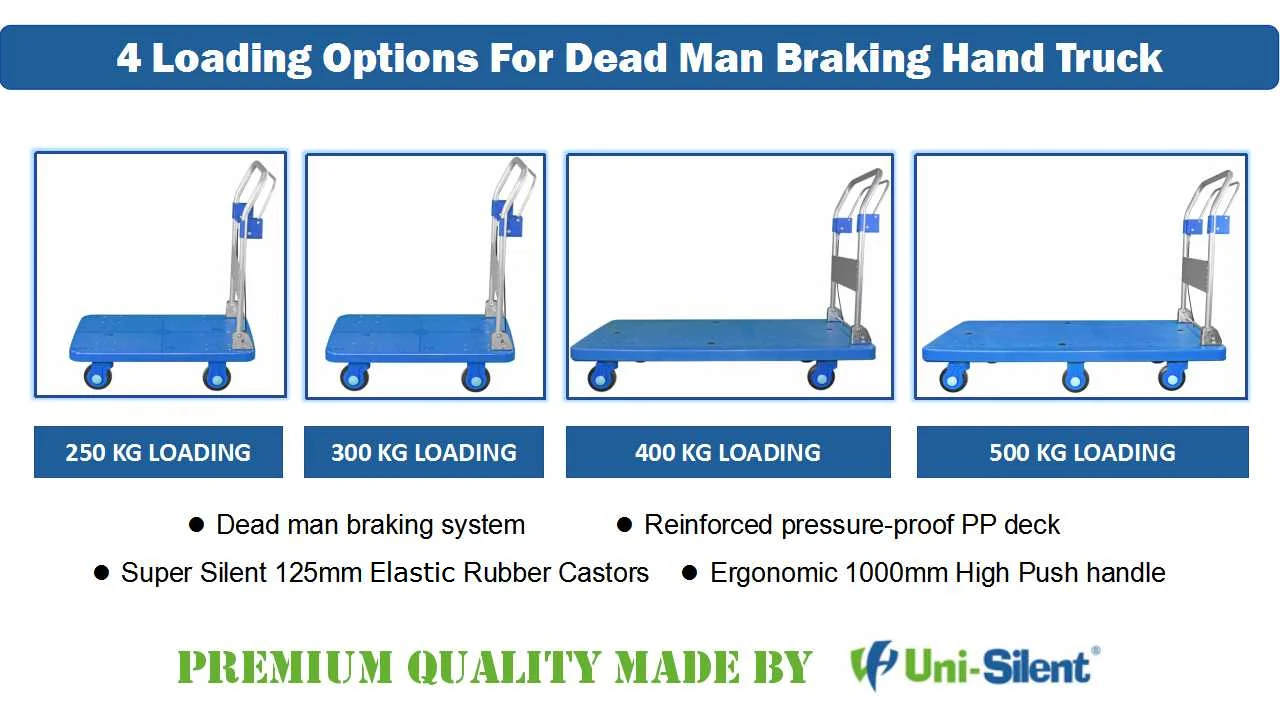 Dead Man Brake Hand Truck Cart Platform Trolley PLA300-SS-DX