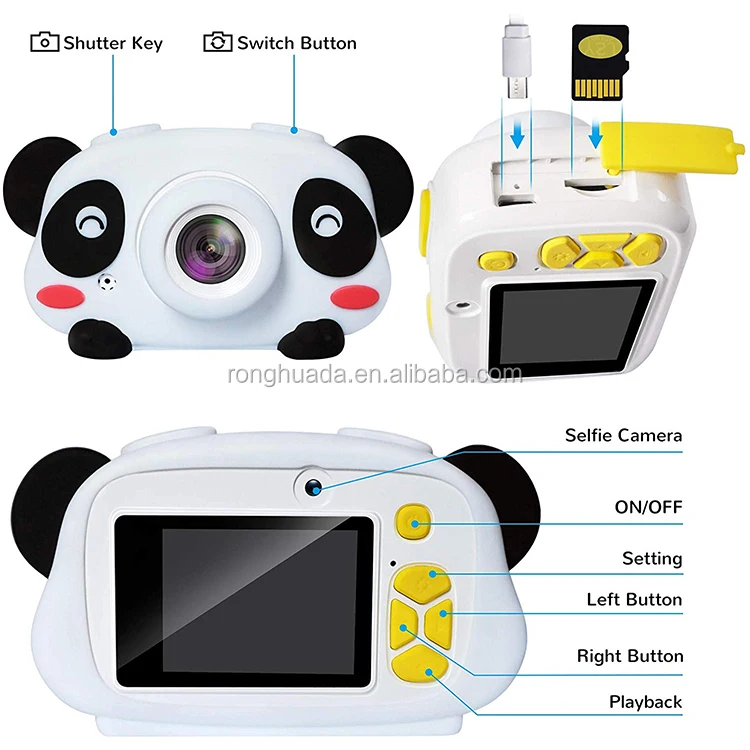 Panda Photography Children Mini Camera Toy Digital Kids Camera Children ...