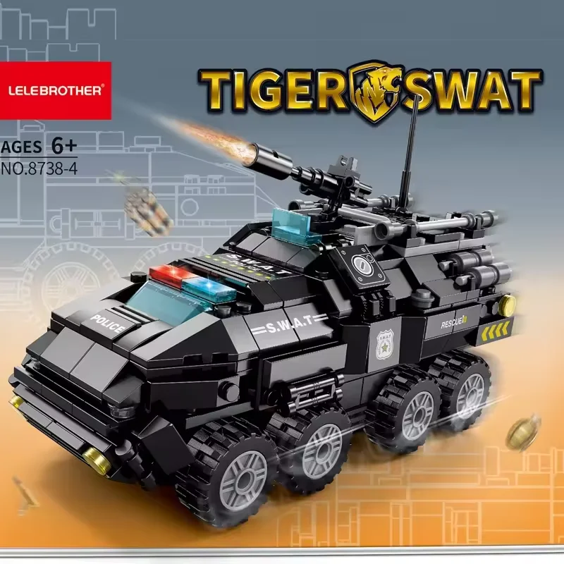 Police Station Building Blocks 2-in-1 Anti-terrorism Command Car Kids ...