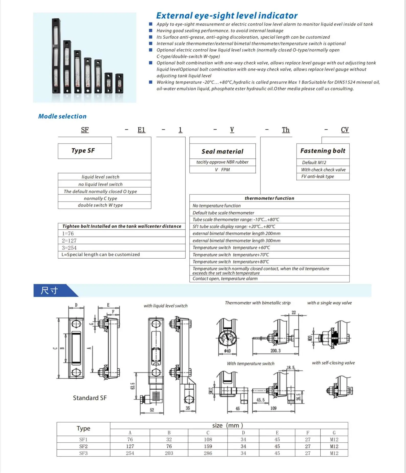 Oil Level Indicator Diesel Tank Level Indicator For Hydraulic Oil Tank ...