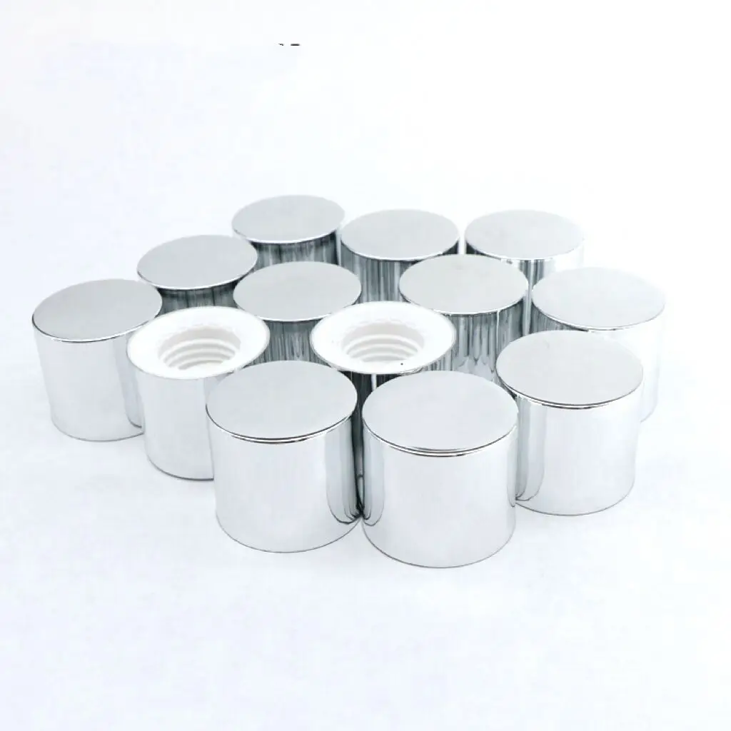 Factory 24mm Silver Color Cosmetic Lotion Crimp Plastic Aluminium Cap ...