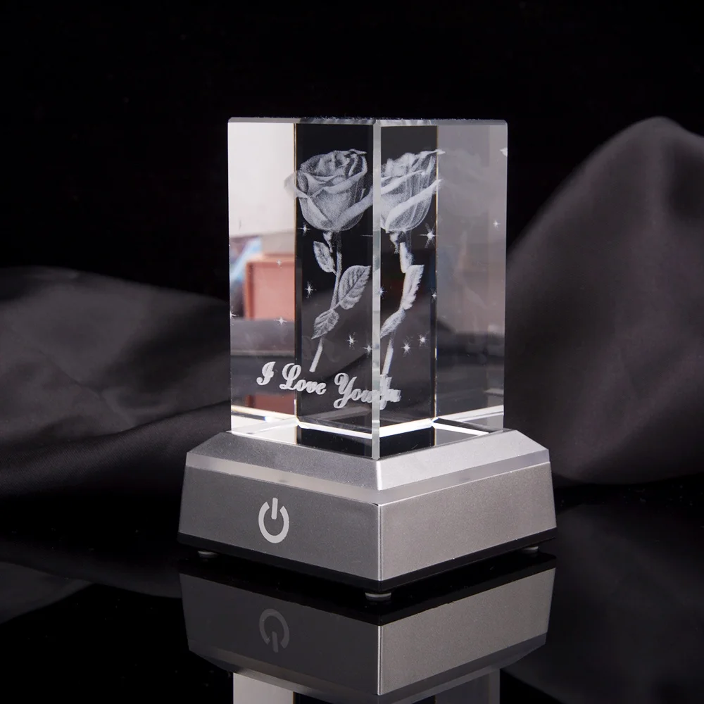 Hbl Figure Engraving Block With Base/crystal Cube/crstal Blacnk Light ...