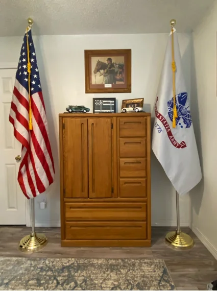 Indoor Telescopic Flag Pole with Base Aluminum Indoor Flagpole with ...