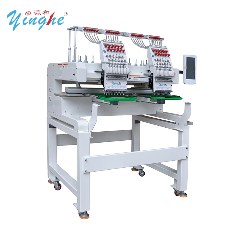 Yinghe 2 Head Embroidery Machine - Multifunctional Flat Cap & Garment ...