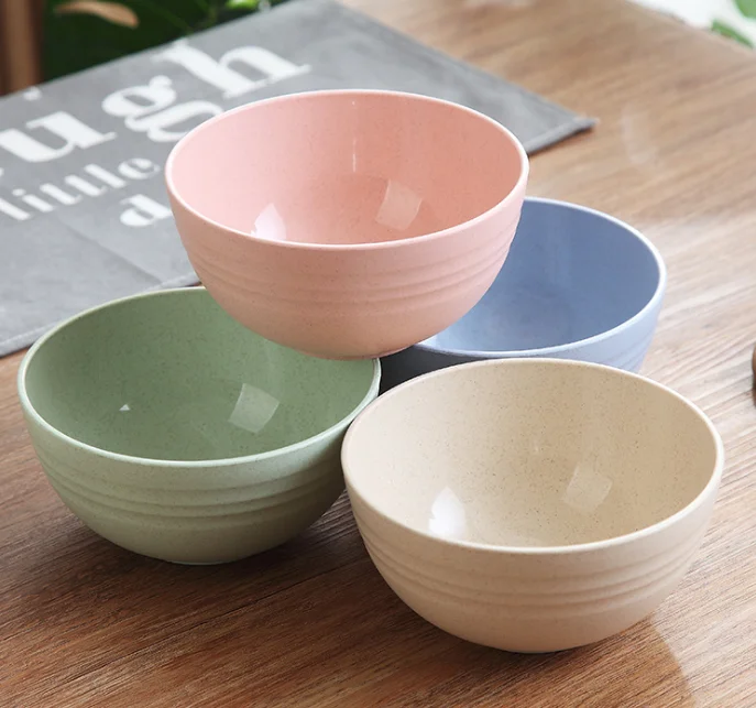 Cheap Reusable Wheat Straw Cutlery Cereal Bowl Sets /straw Wheat Bowl ...