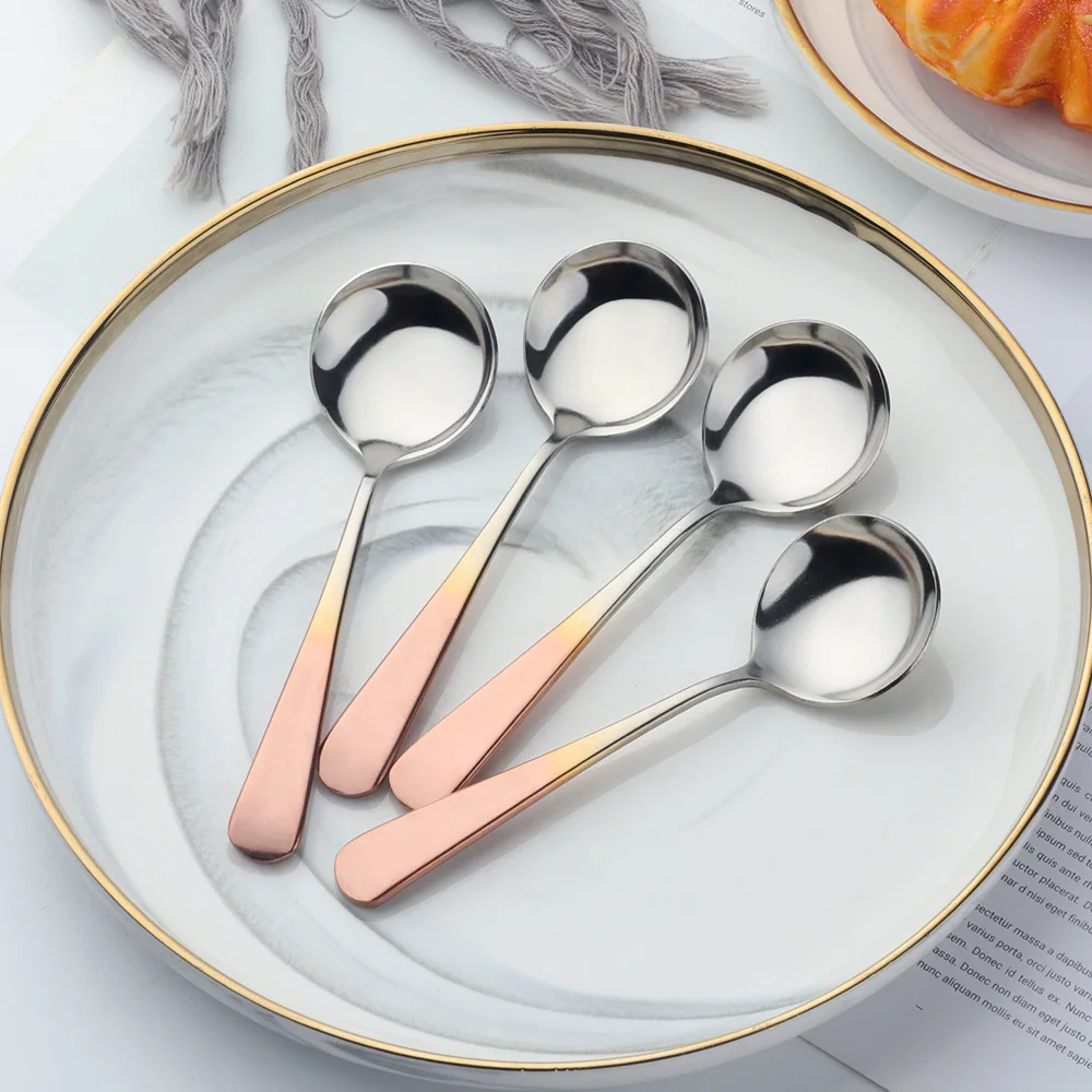 Wholesale Custom Modern Round Stainless Steel Cup Spoon For Dinner ...