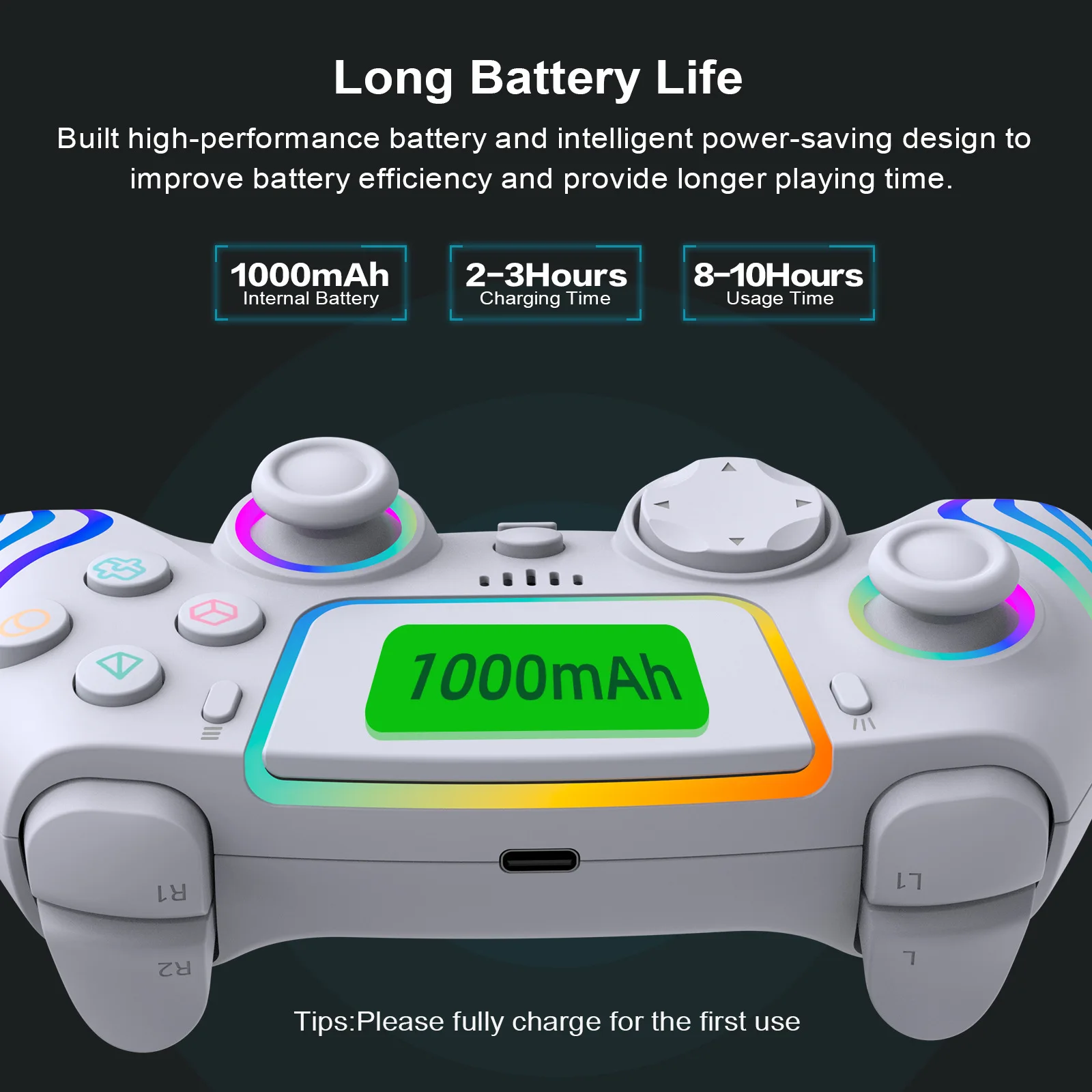 P5 Wireless Game Controller with RGB Light & Vibration - Six-Axis ...