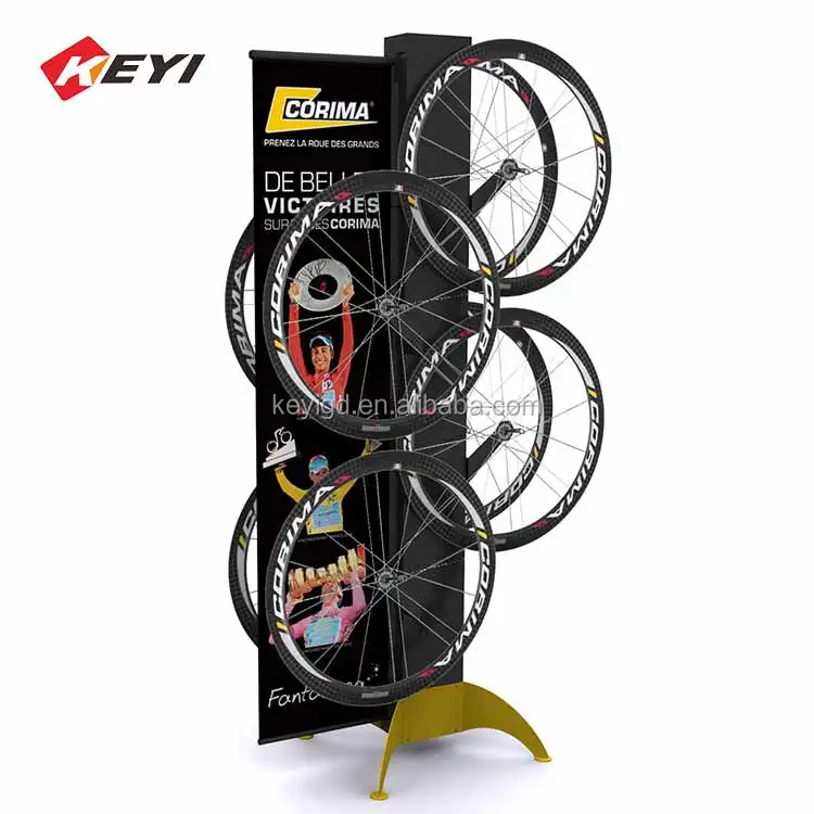Custom Design Bicycle Shop Metal Bike Wheels Display Stand