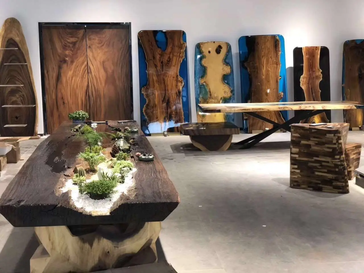 Large Size Irregular Wood Table - Solid Walnut Dining Slab