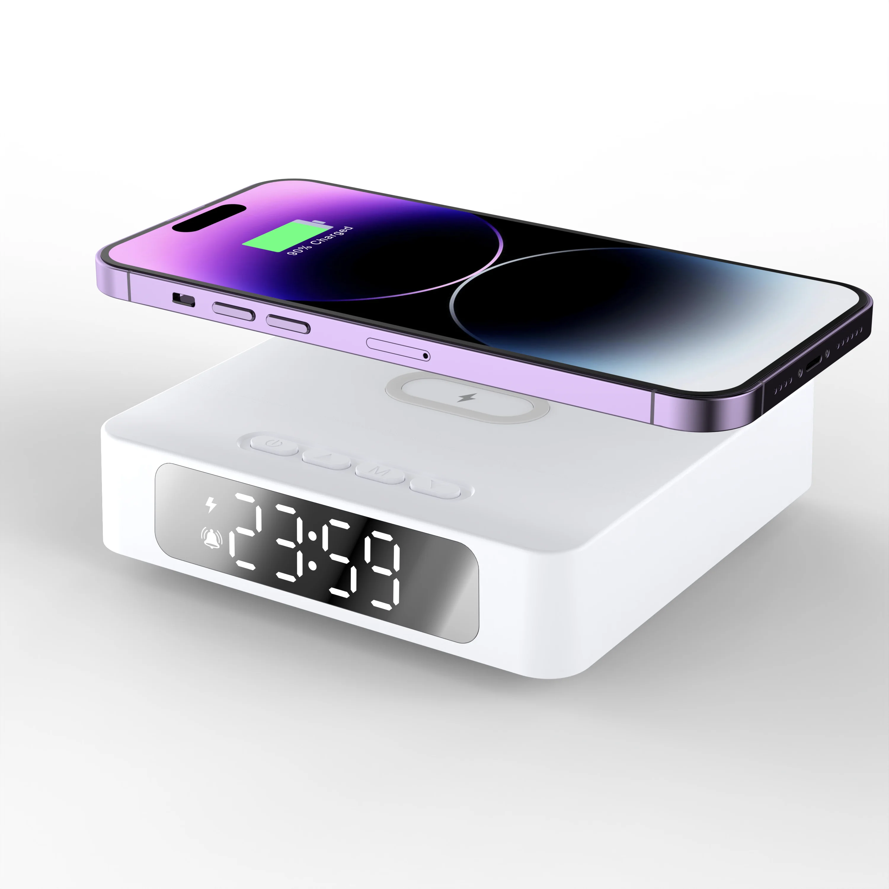 Wireless Charger Alarm Clock Multi-function 15W 2-In-1 Hotel Room ...