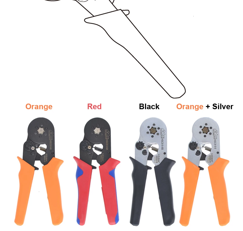 Hexagonal Ferrule Crimping Plier Wire Crimp Tool For Awg23-10 Insulated ...