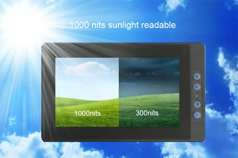1000 Nits LCD Display - IP65 Waterproof Touch Screen Monitor