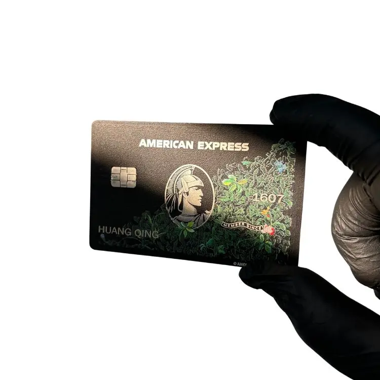 0.8mm Luxury Frosted Black Metal Amex Centurion Green Card Stainless ...