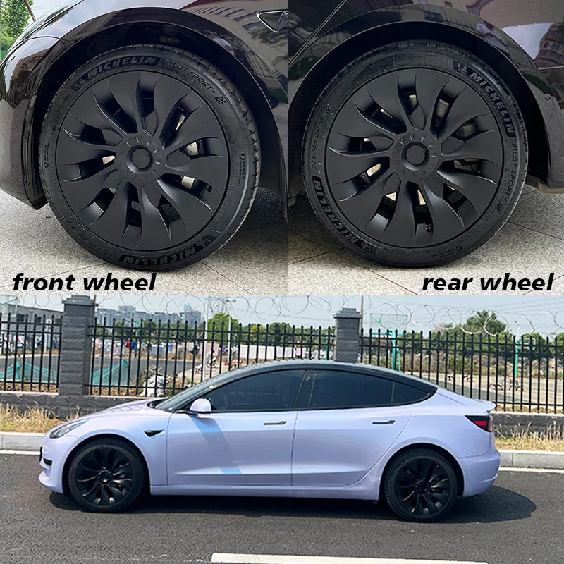 4pcs 18 Inch Hub Cap For Tesla Model 3 2021 2018-2023 Car Replacement ...