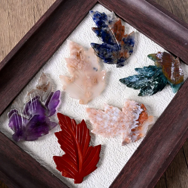Wholesale Hand Carving Natural Crystal Leafs Polished Leaves Carving ...