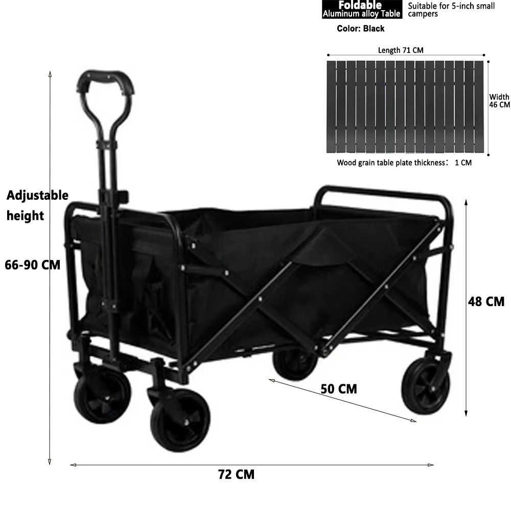 5 Inch Folding Camping Cart With Table Board 8 Inch Outdoor Beach ...