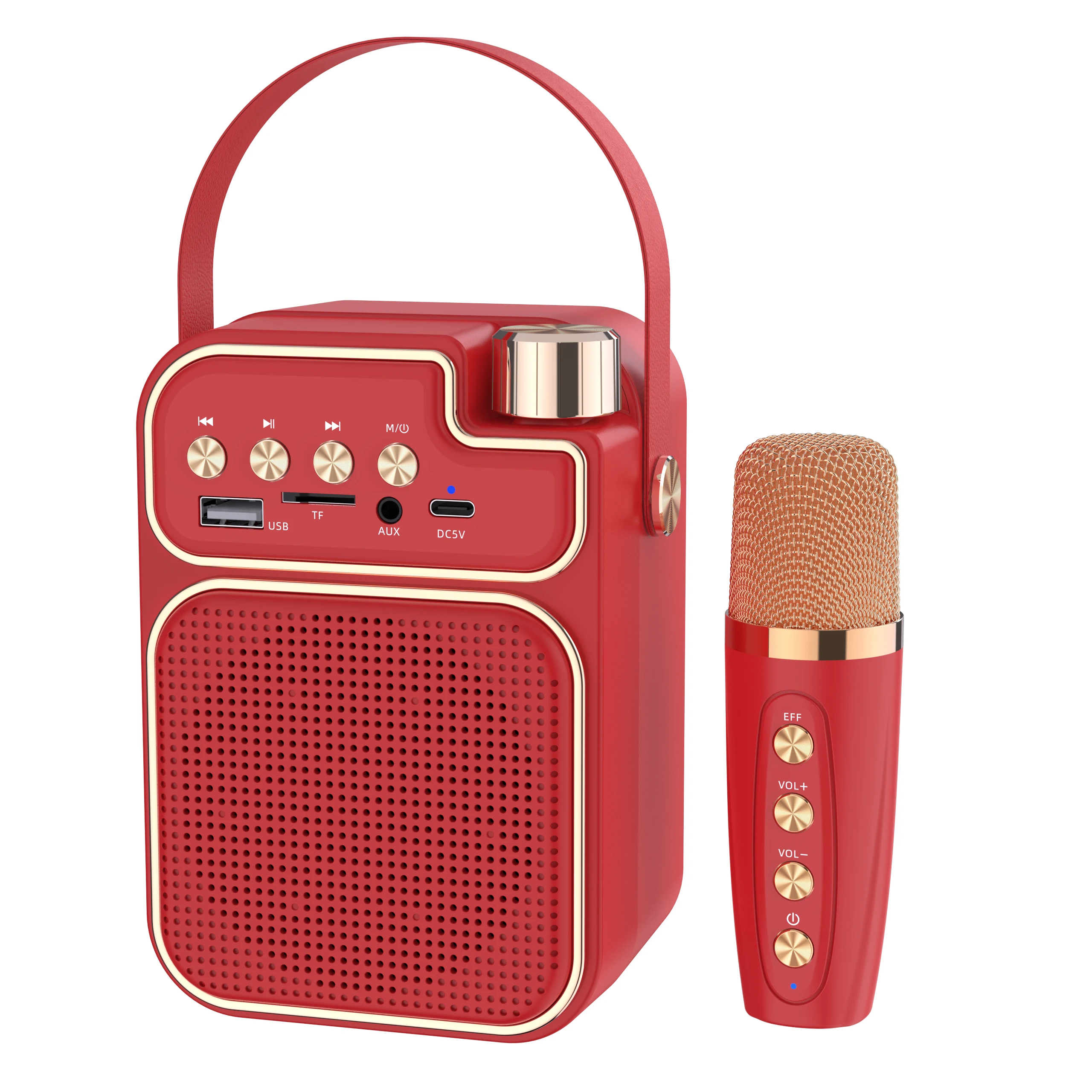 Portable Mini Karaoke Speaker Subwoofer With Usb Waterproof Led Light ...