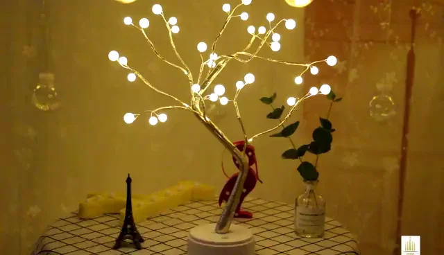 108 Led Copper Wire Tree Lamp Adjustable Branches Fairy Tabletop Bonsai ...