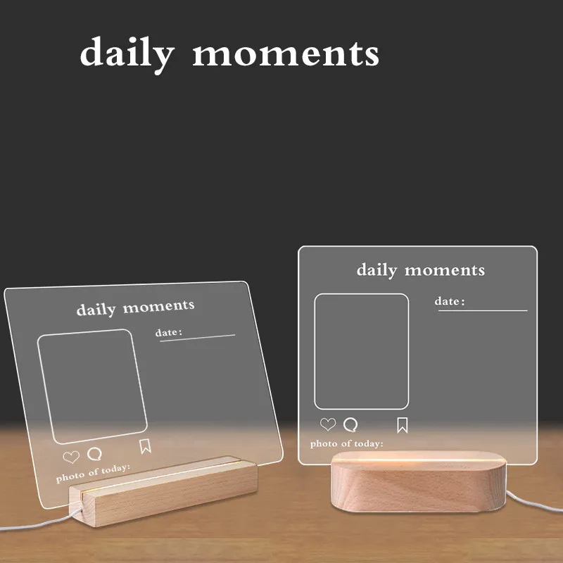 Transparent Acrylic Luminous Message Board Fashion Desktop Notepad ...