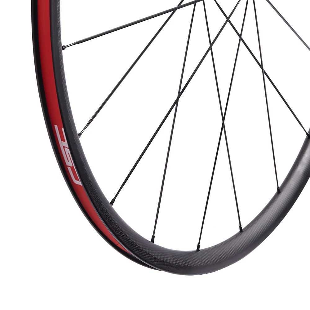 Csc Ultra Light Road Bike Carbon Wheels Clincher 24mm Depth 23mm Width ...