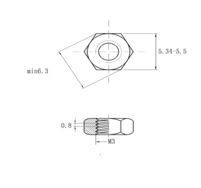 Din Standard 6061 Aluminum Gb52 M3 Hexagon Nut Polished Finish In Natural Color For General ...