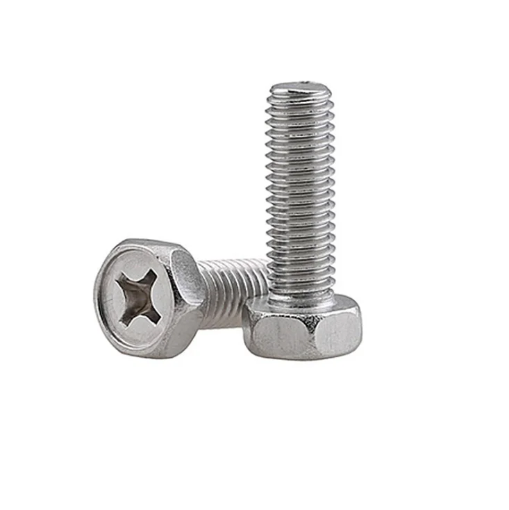 GB29.2 Stainless Steel Cross Recessed Hex Head Bolt/screw M4M5M6