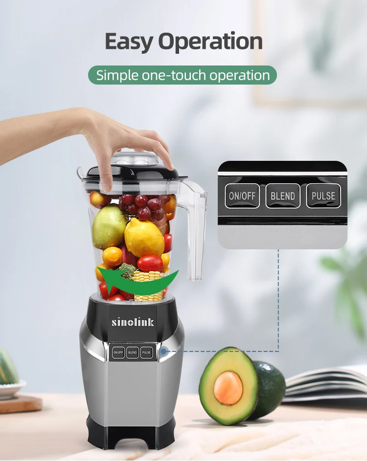 SINOLINK 1000W Blender - Powerful Ice Crush & Mix Performance