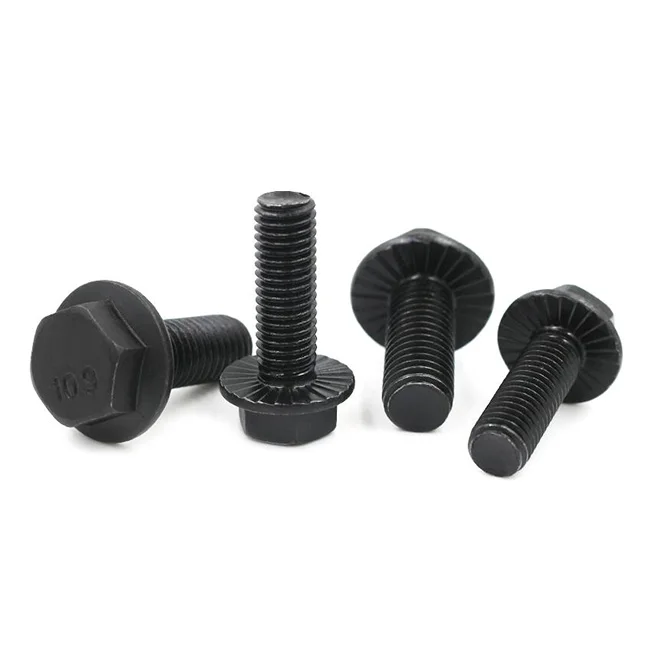 Din6921 Flange Bolt Factory Produces Carbon Steel Black High-strength 4 ...
