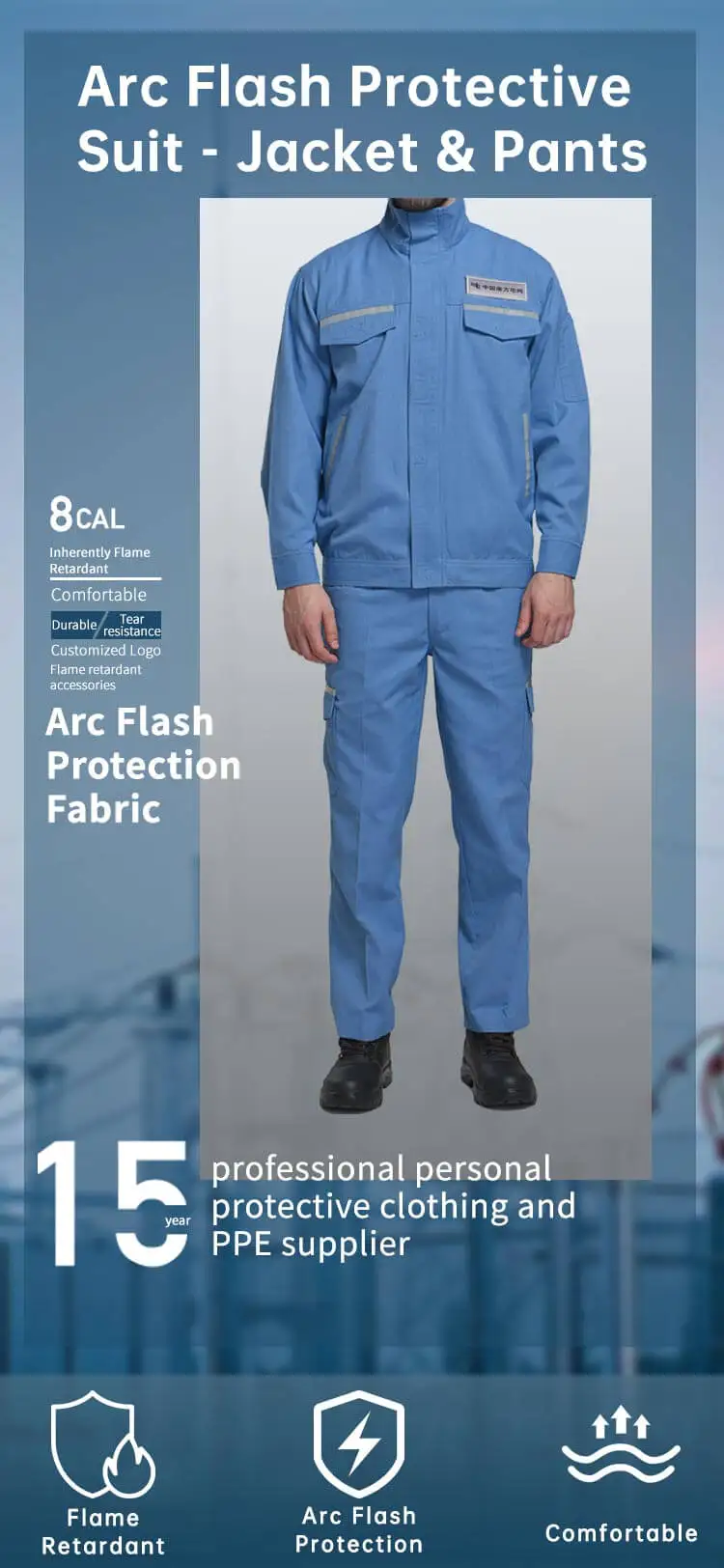 Electric Cat2 Electric Arc Protective Suit Arc Flash Suit 33kv - Buy ...
