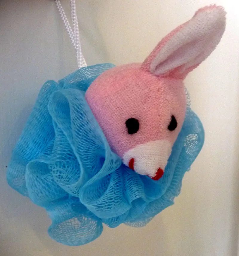 Colorful Cute Body Puff Animal Shaped Loofah Mesh Shower Sponges For ...
