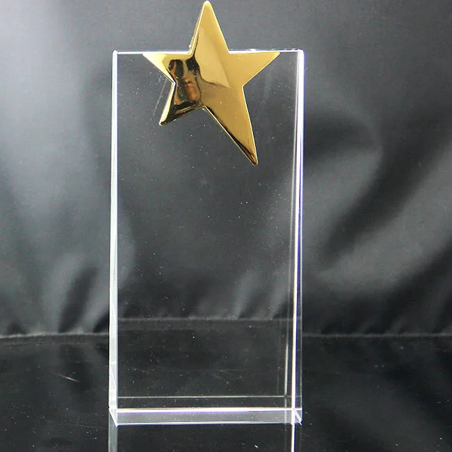 Wholesale Crystal Glass Star Trophy for Commemorative Awards