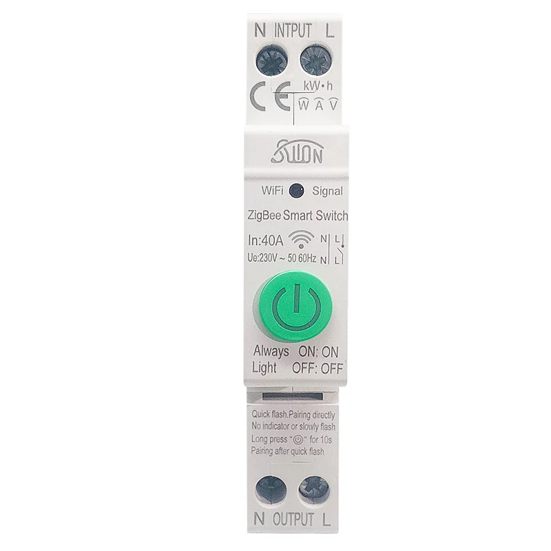 MCB Zigbee Timer Relay - 1P 40A Energy Metering Solution