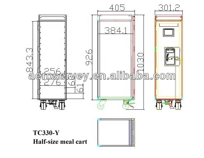 Standard Atlas Half Size Trolley Cart for Airlines - Easy Moving and ...