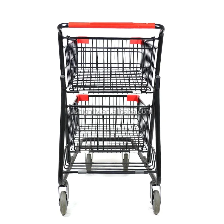 MOQ 100 PCS Width 22 Inches 82L America Style Double Baskets Shopping ...