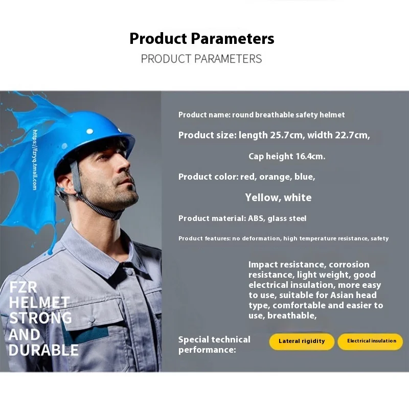 EN397 Certified FRP Construction Site Helmet Thickened Fiberglass ...