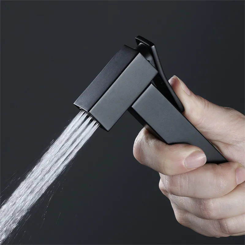 Shattaf Modern Golden Square Toilet Spray Gun - High Pressure Bidet