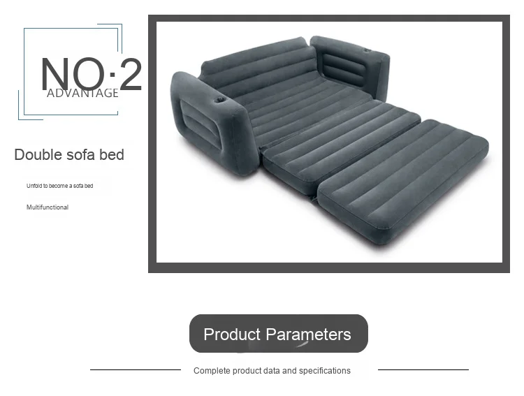 INTEX 66552 Modern Foldable Inflatable Sofa Bed for Living Room