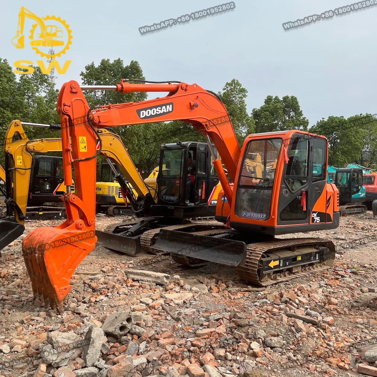 Used Doosan Dx75 Excavator,Doosan Dx75 Dx75-9c Dx60 Dx55 Mini Excavator ...