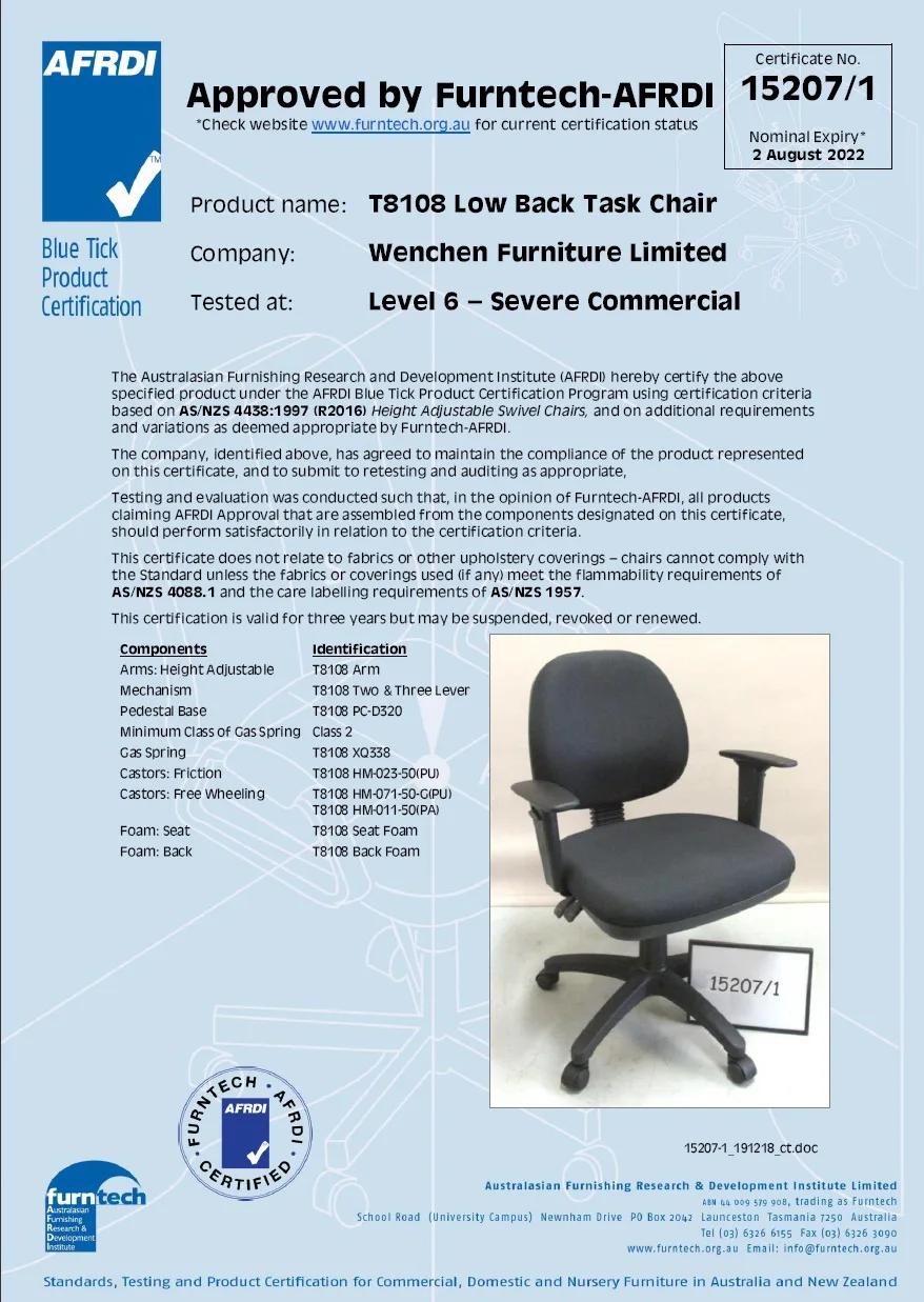 Office Furniture - AFRDI Level 6 Certified Ergonomic Chair